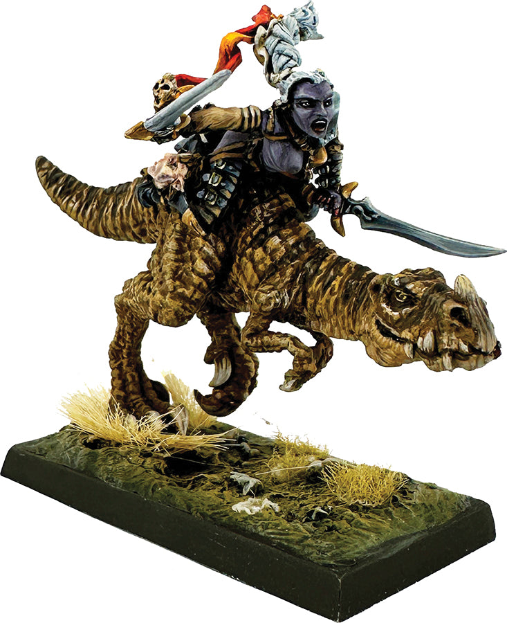 Bones Legends: Dark Elf Heroine on Lizard – Detective Hawk Games