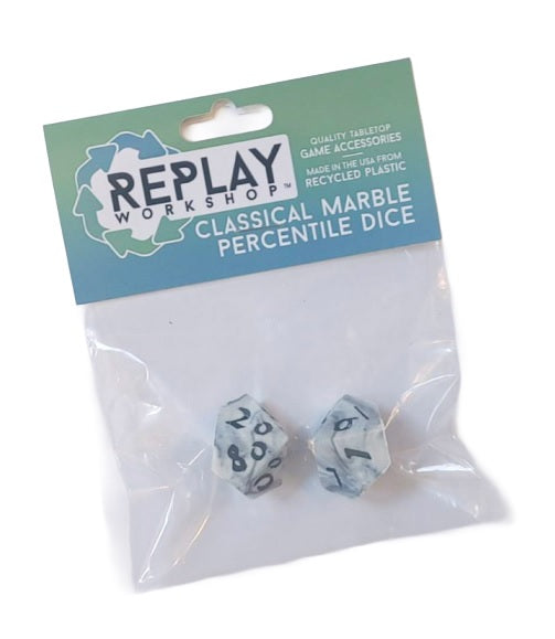 Dice: Classical Marble Recycled Percentile – Detective Hawk Games