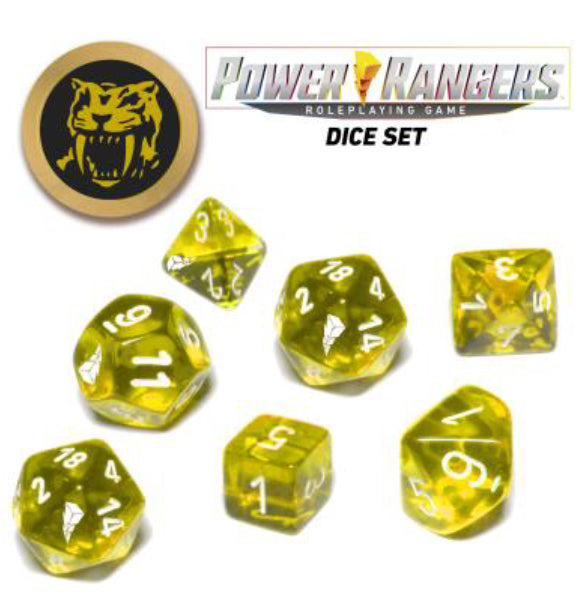Power Rangers: RPG - Game Dice Set - Yellow (7+coin) – Detective Hawk Games