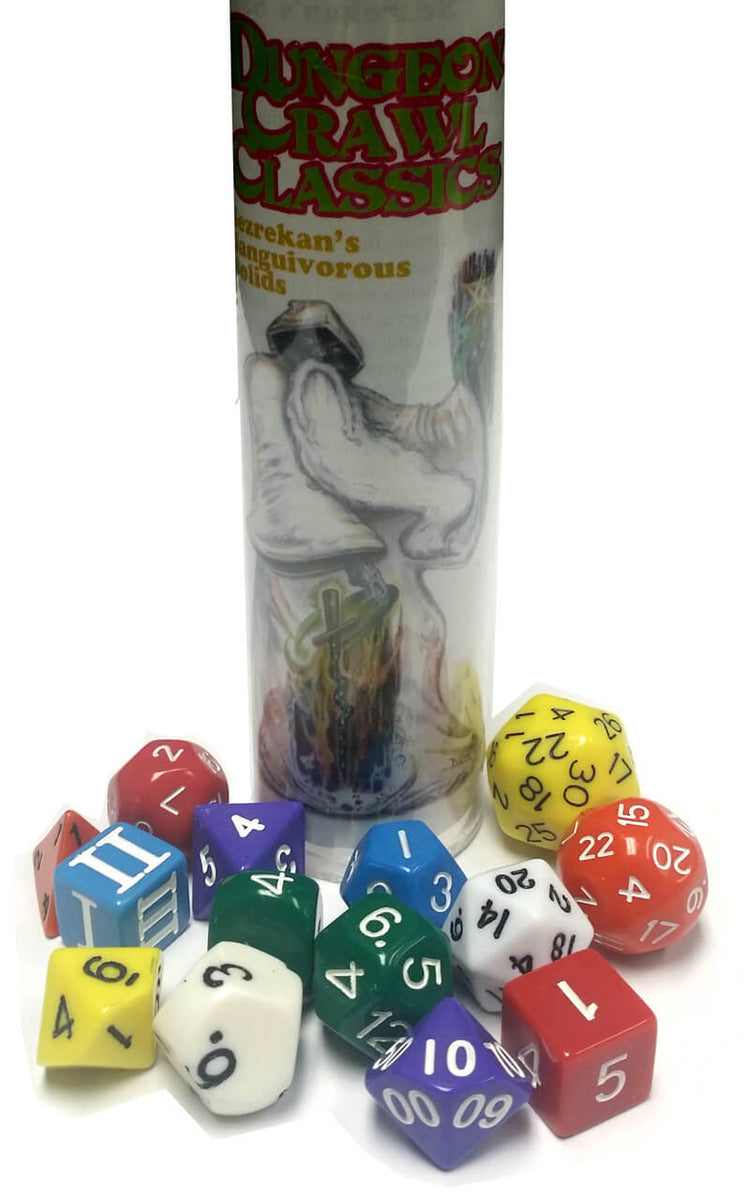 Dungeon Crawl Classics RPG: Sezrekan`s Sanguivorous Solids Dice Set ...